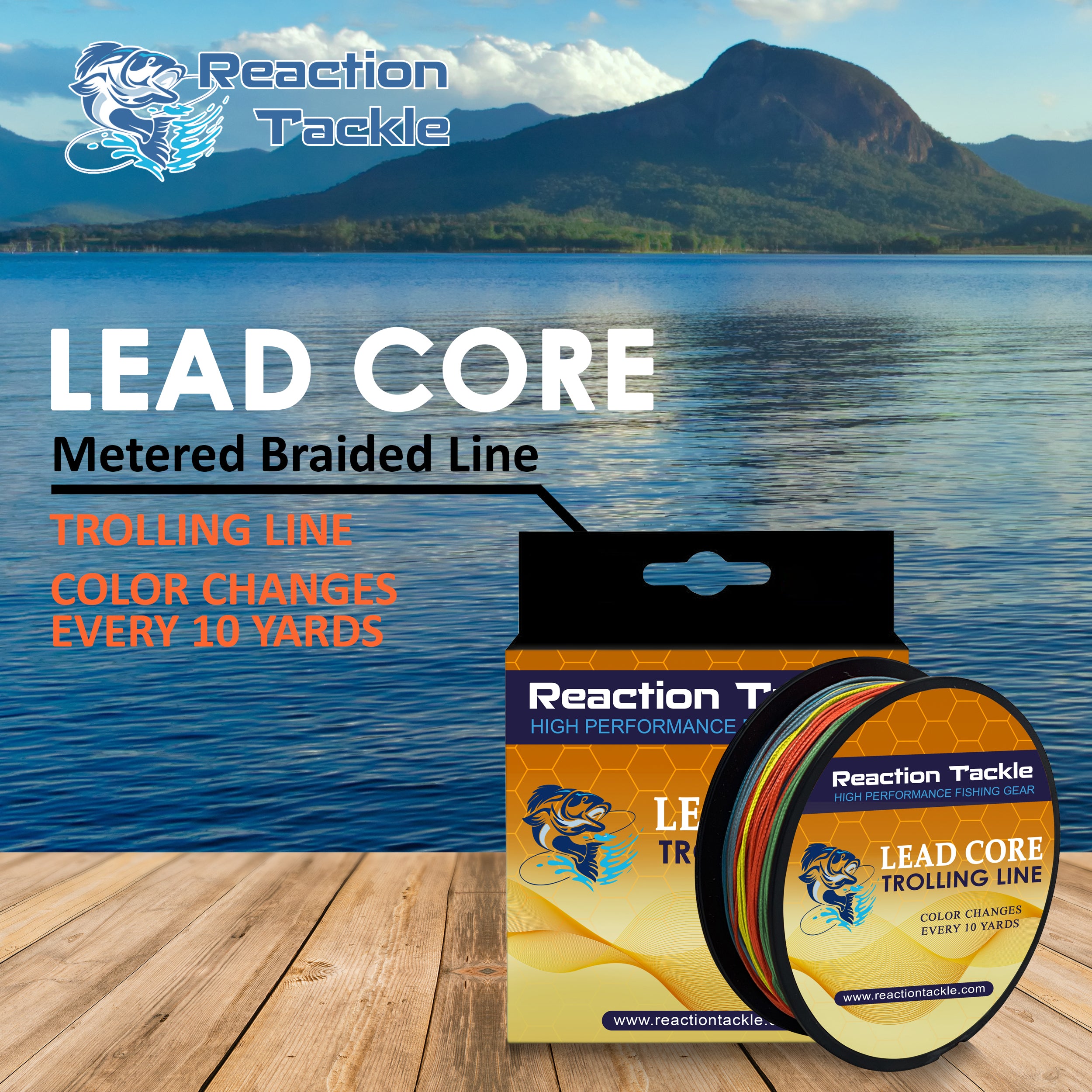 Reaction Tackle Lead Core Metered Trolling Braided Line | Reaction Tackle